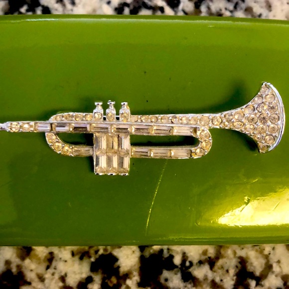 Jewelry | Vintage Gemmed Trumpet Pin | Poshmark